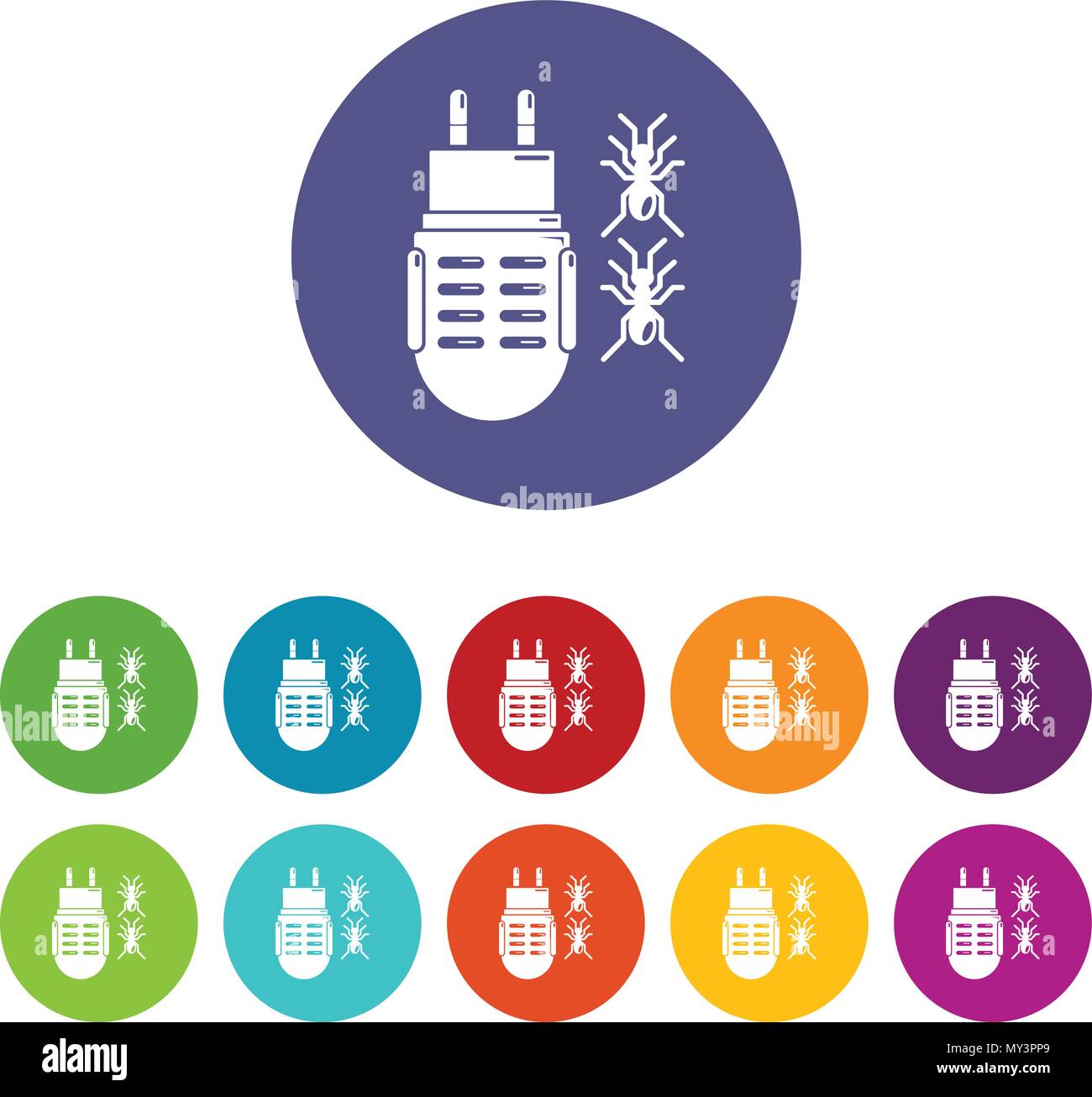 Electric mosquito icons set vector color Stock Vector Image & Art - Alamy