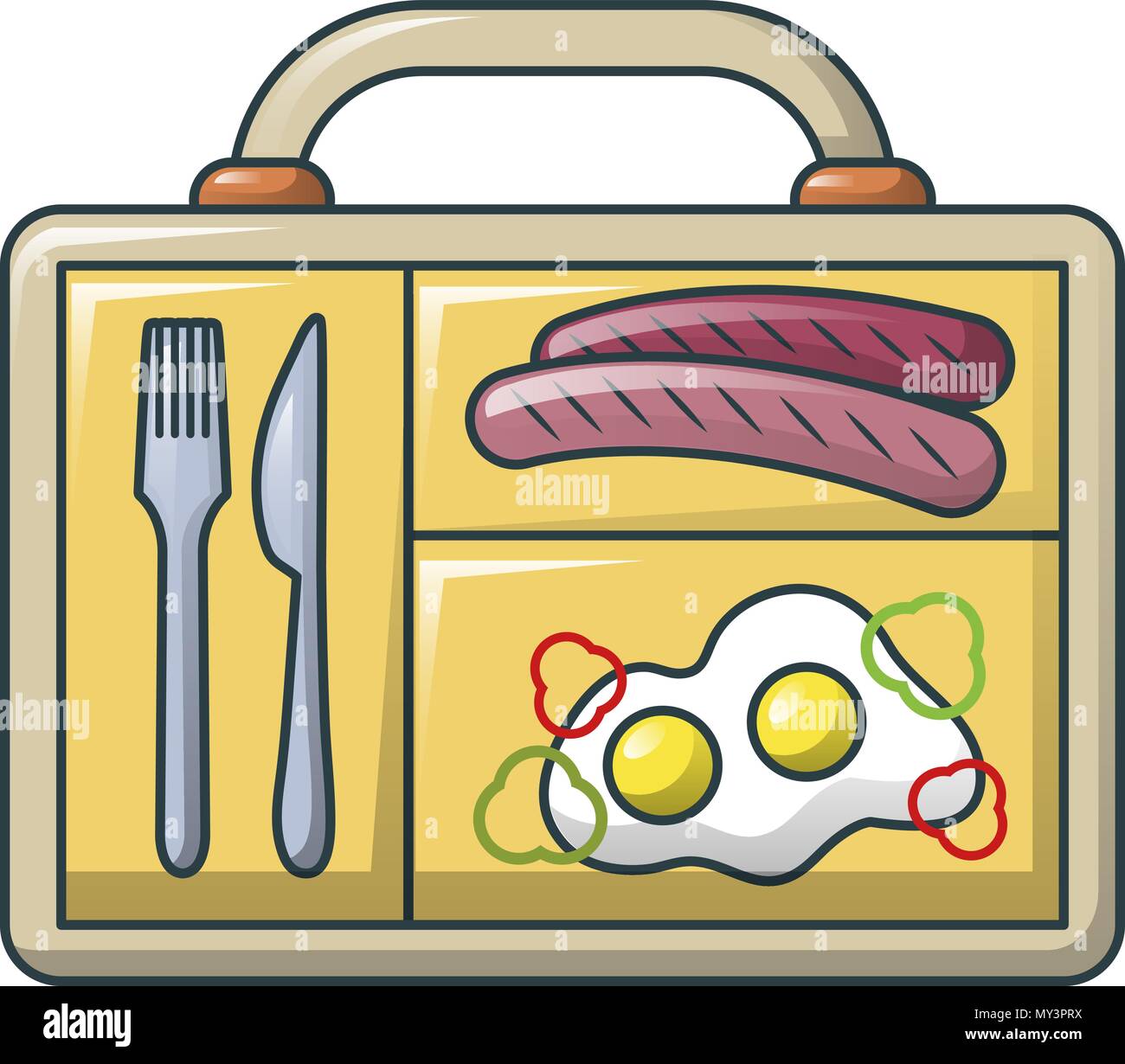 Eggs and sausage icon, cartoon style Stock Vector Image & Art - Alamy