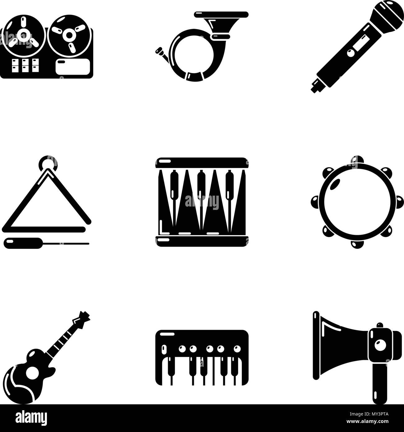 Stage musical icons set, simple style Stock Vector Image & Art - Alamy