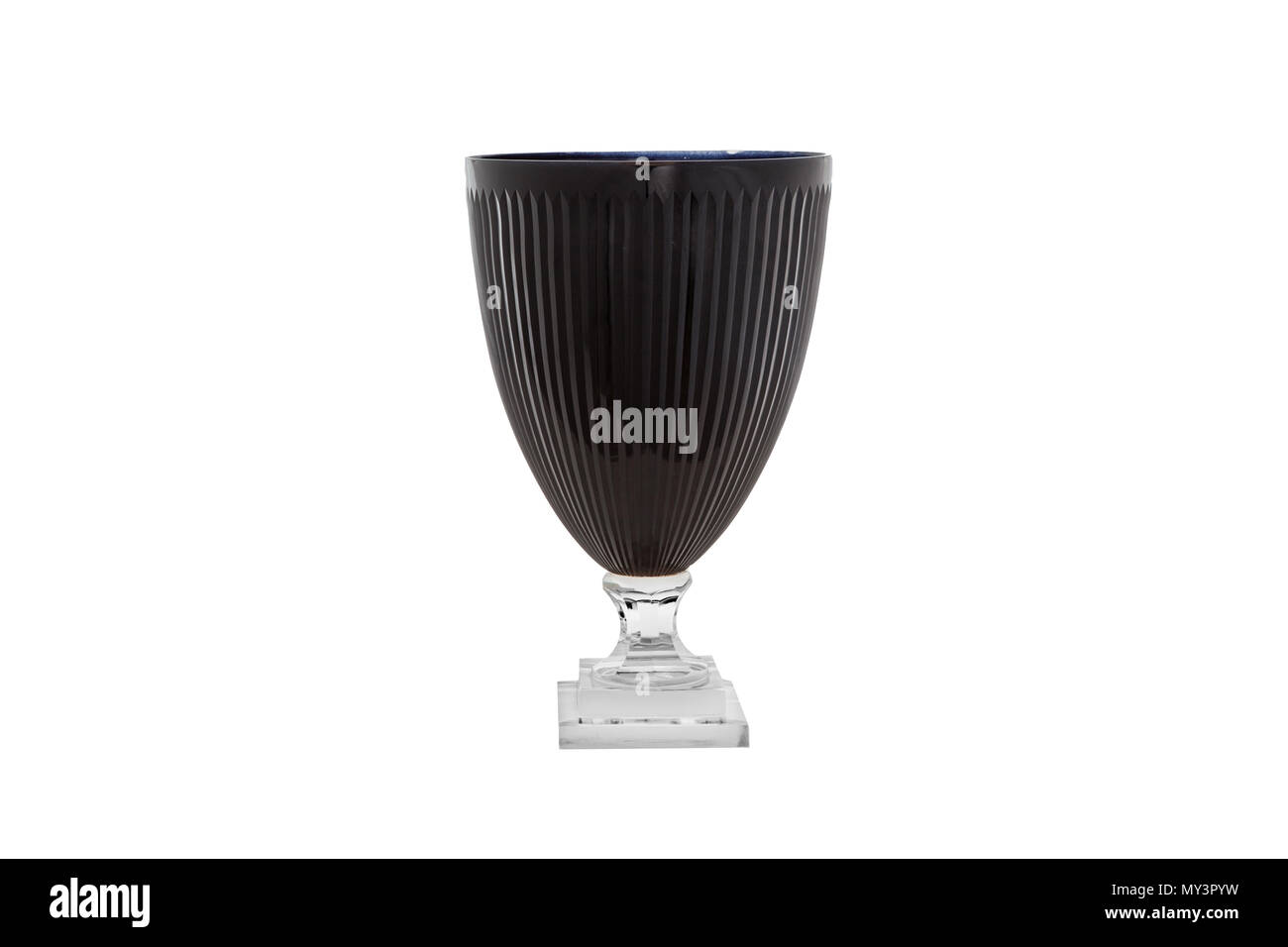 Elegant glass vase isolated on a white background (glass, empty, vase ...