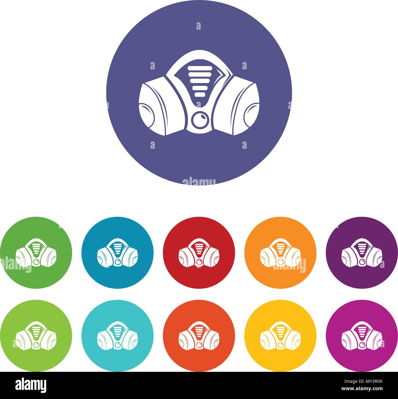 Gas mask icons set vector color Stock Vector Image & Art - Alamy