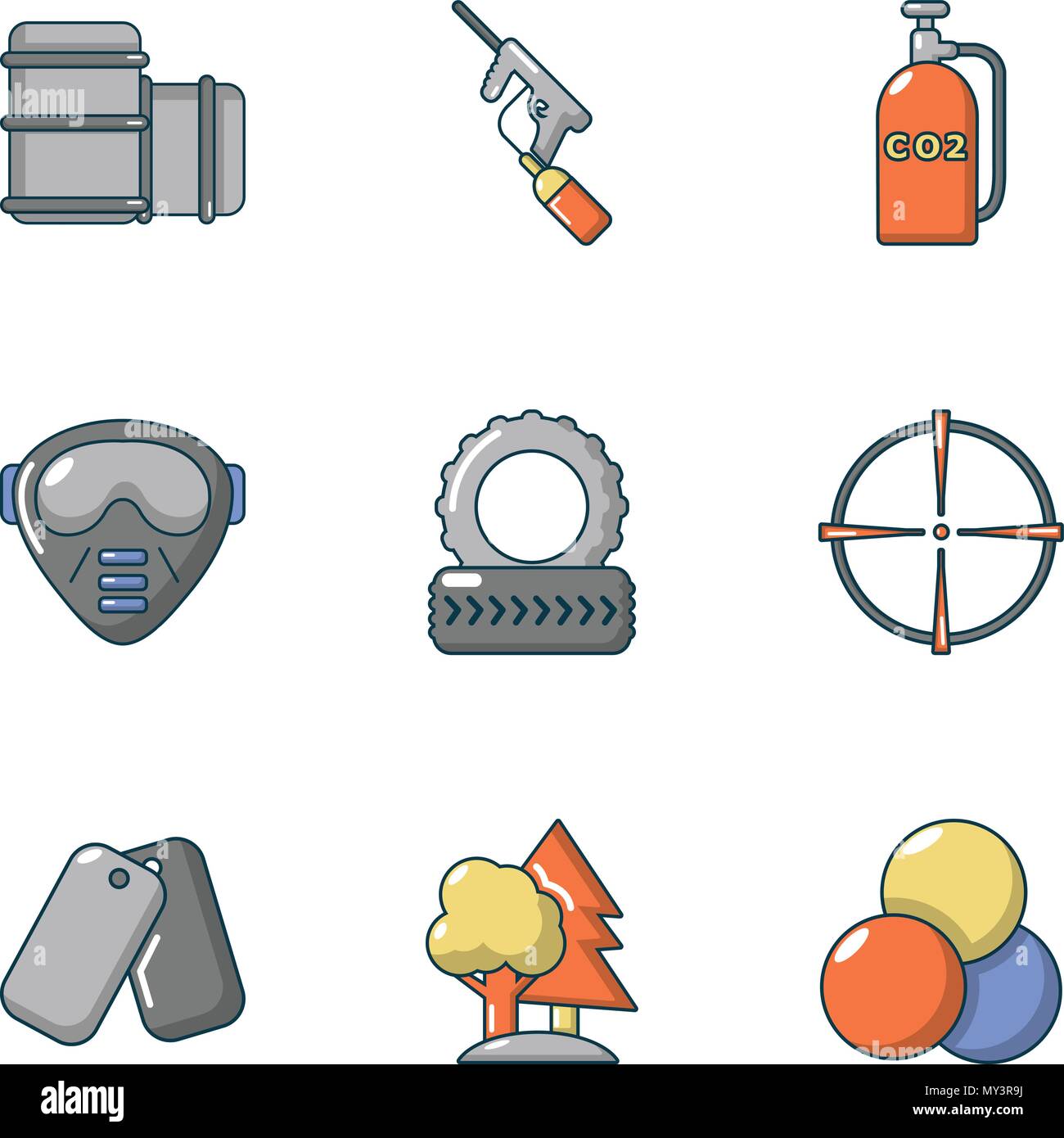 Military training icons set, cartoon style Stock Vector Image & Art - Alamy