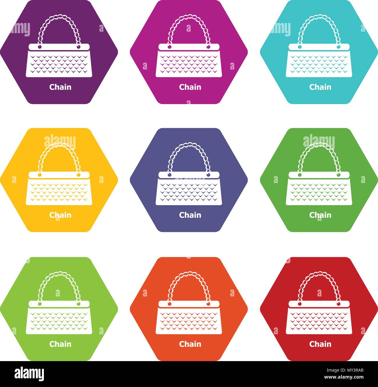 Chain bag icons set 9 vector Stock Vector Image & Art - Alamy