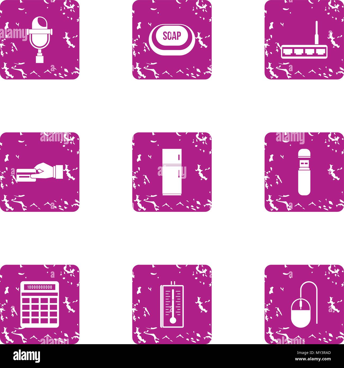 Remuneration icons set, grunge style Stock Vector Image & Art - Alamy