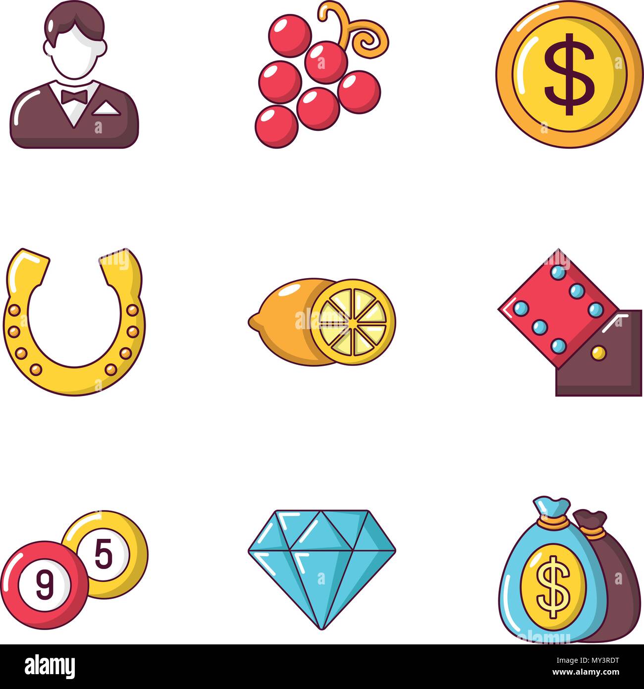 Good fortune icons set, cartoon style Stock Vector Image & Art - Alamy