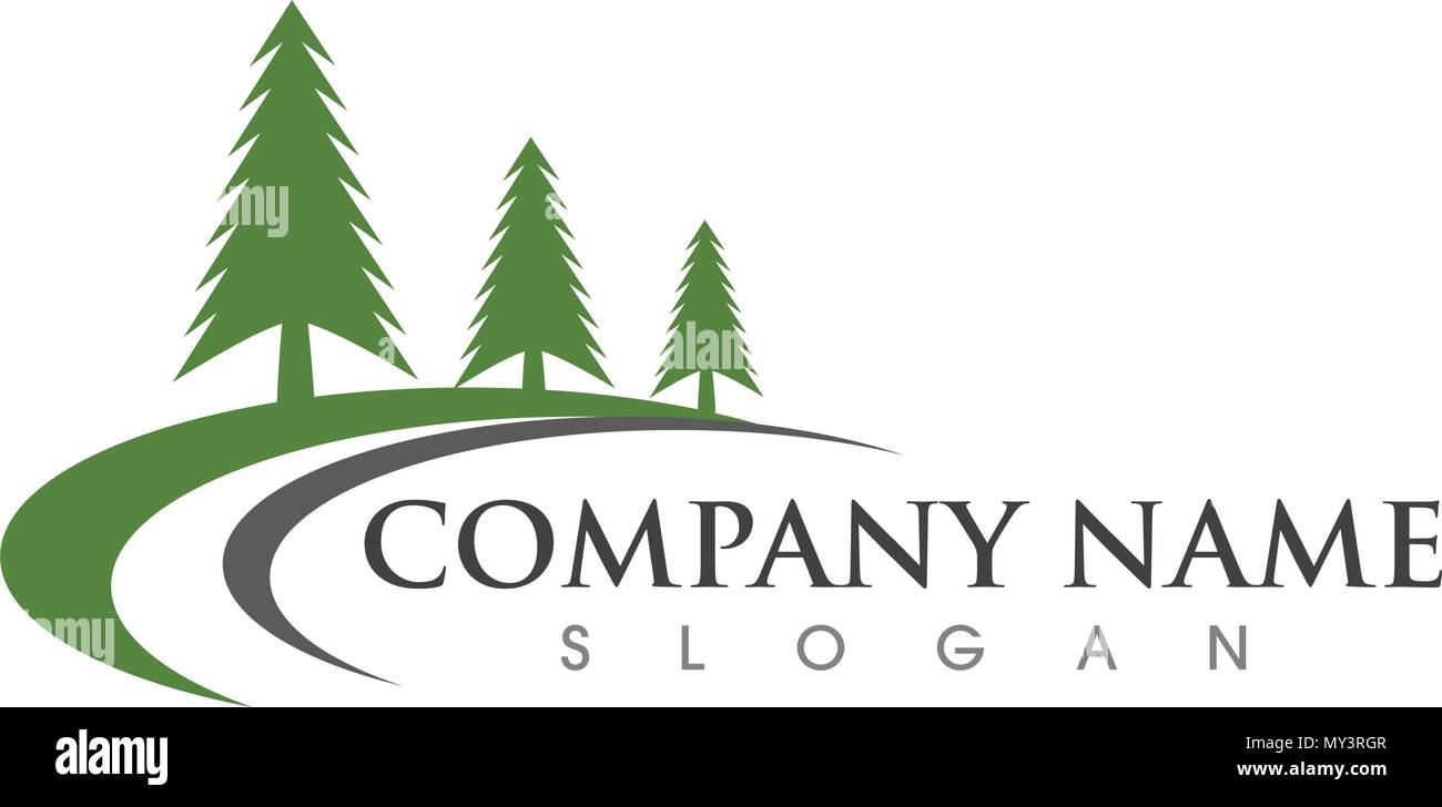 Cedar tree Logo template vector icon illustration design Stock Vector ...