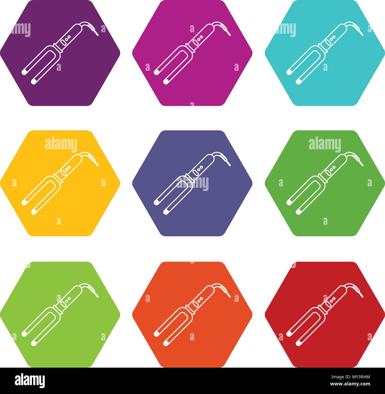 Hair curl icons set 9 vector Stock Vector Image & Art - Alamy