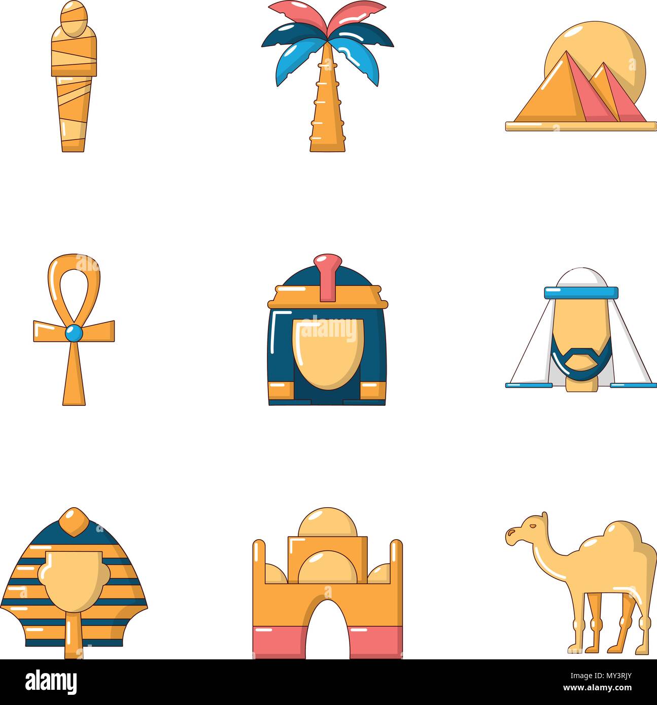 Egyptian icons set, cartoon style Stock Vector Image & Art - Alamy