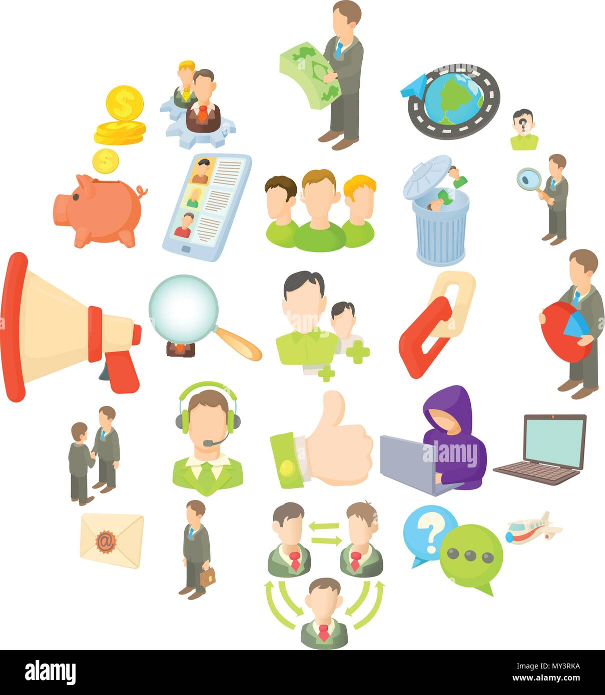 Contract work icons set, cartoon style Stock Vector Image & Art - Alamy