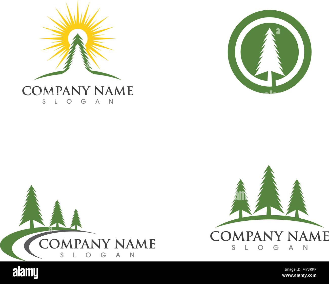 Cedar tree Logo template vector icon illustration design Stock Vector ...