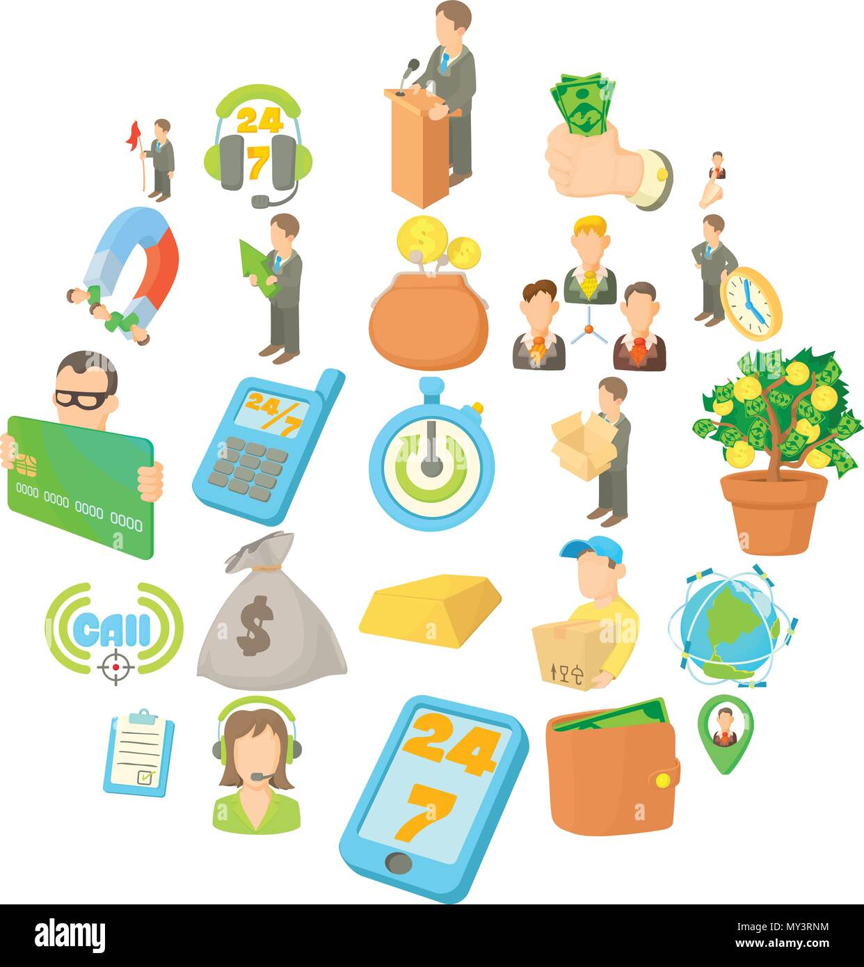 Contract icons set, cartoon style Stock Vector Image & Art - Alamy