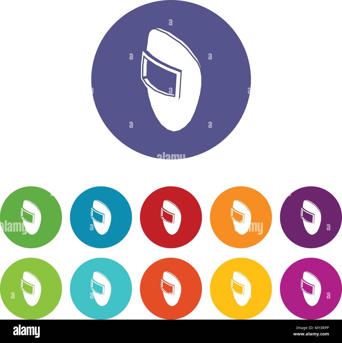 Welding mask icons set vector color Stock Vector Image & Art - Alamy