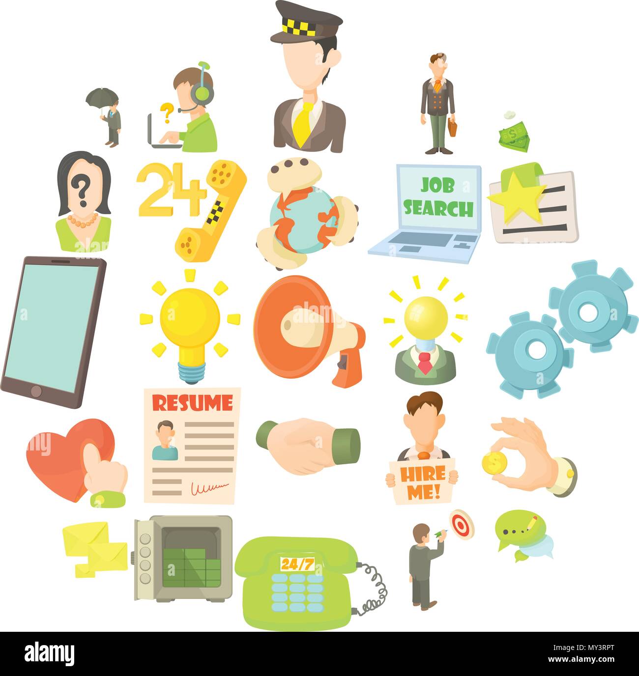 Job contract icons set, cartoon style Stock Vector Image & Art - Alamy