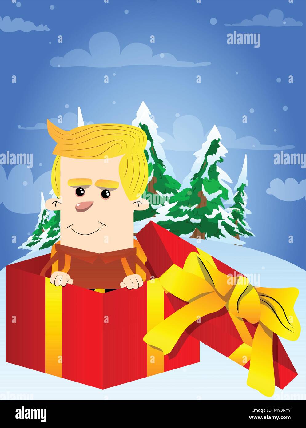 Schoolboy in gift box hi-res stock photography and images - Alamy