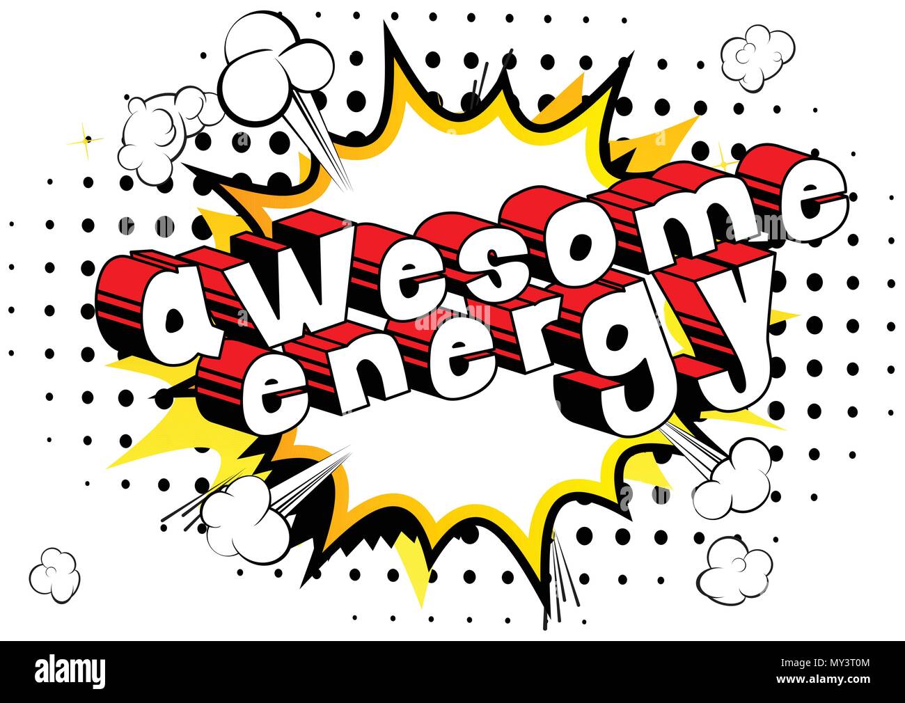 Awesome Energy - Comic book style word on abstract background Stock ...