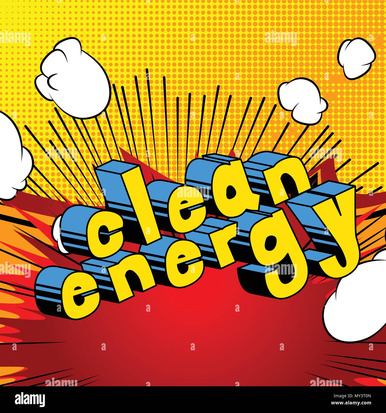 Clean Energy - Comic book style word on abstract background Stock ...