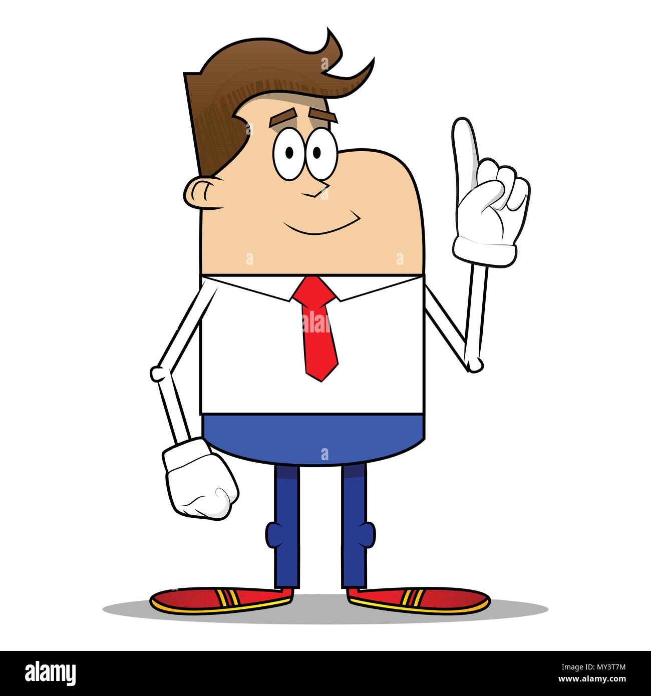 Simple retro cartoon of a businessman making a point. Vector cartoon ...