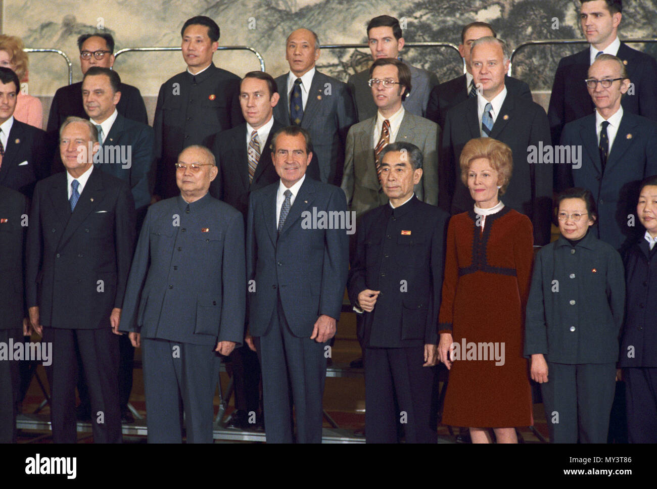 The Presidential party poses for a group portrait Stock Photo - Alamy