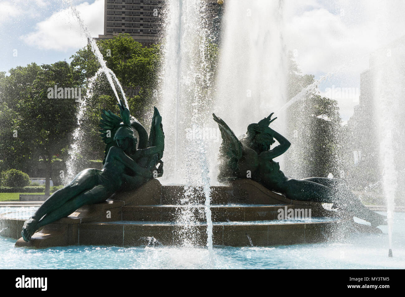 Water fountains in Philadelphia Stock Photo - Alamy