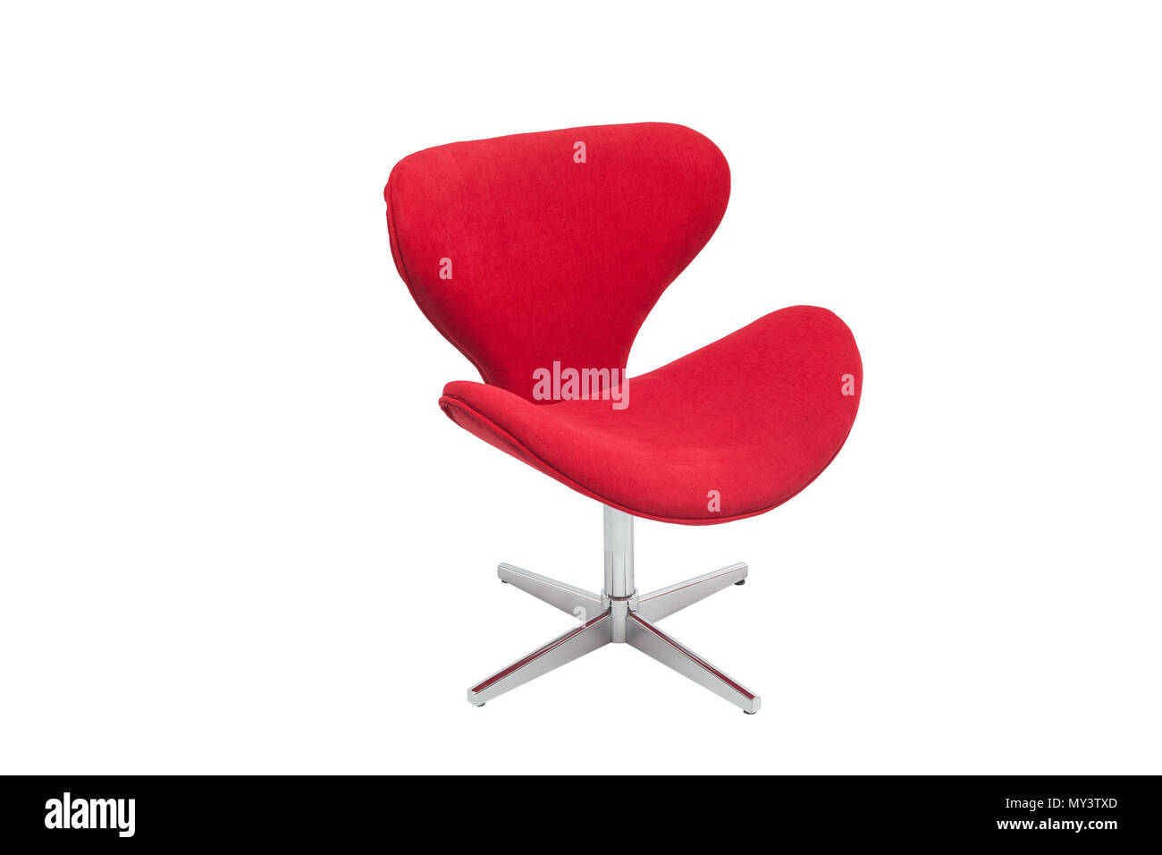 Red color armchair. Modern designer chair on white background Stock ...