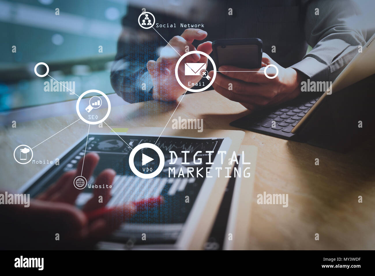 Digital marketing media (website ad, email, social network, SEO, video ...