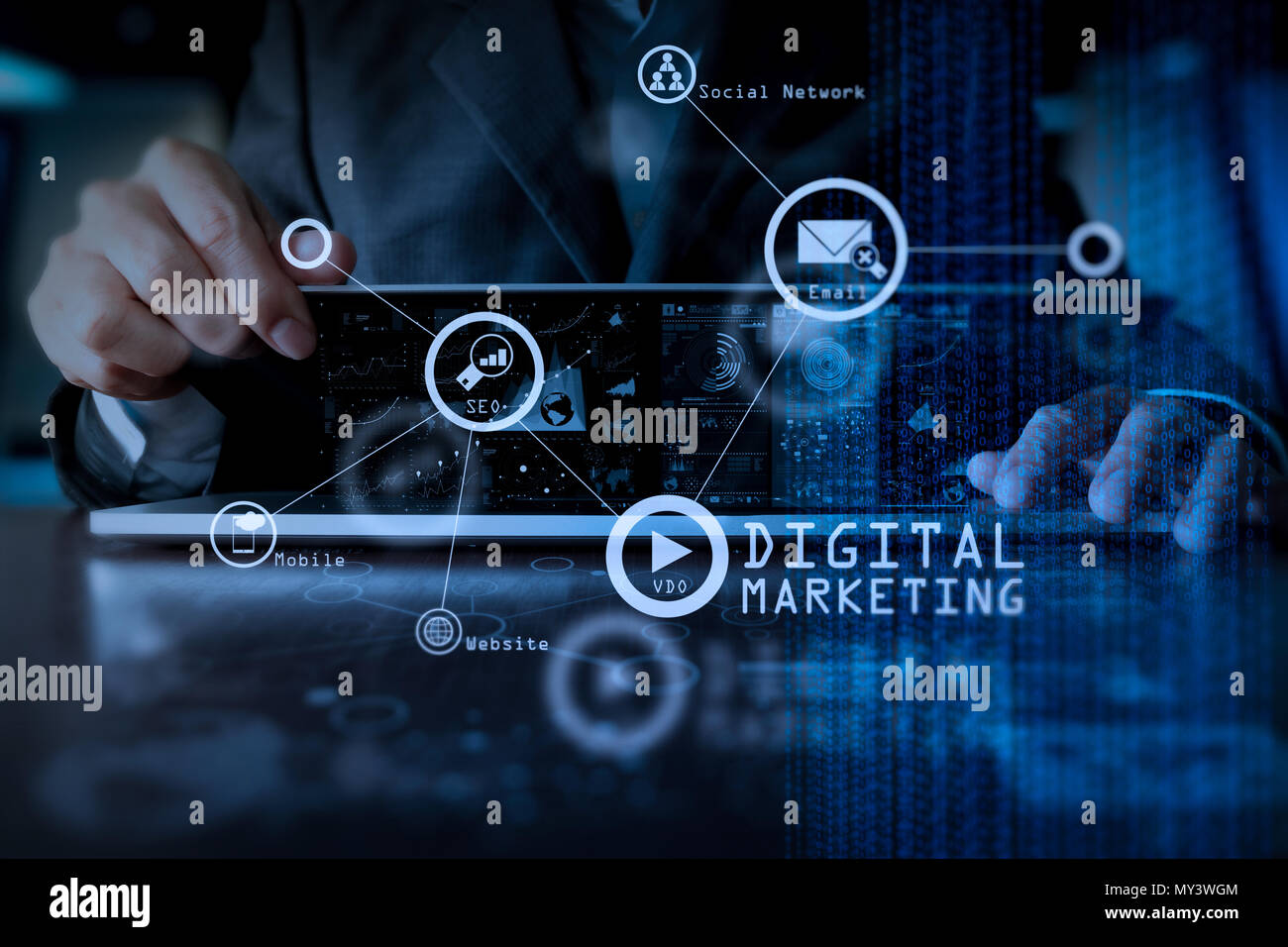 Digital marketing media (website ad, email, social network, SEO, video ...