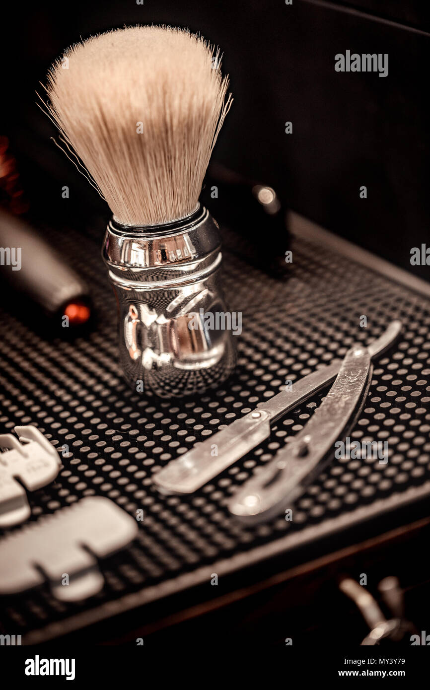tools of barber shop Stock Photo - Alamy