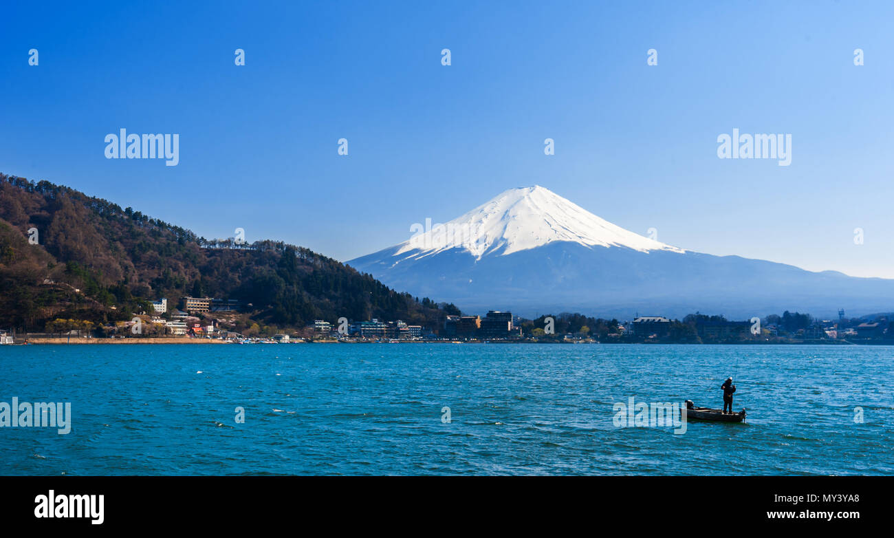 Fujisan , Mount Fuji view from Kawaguchiko lake, Japan Stock Photo - Alamy