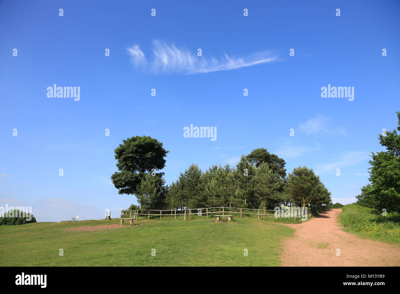 Public path on the Clent hills, Worcestershire, England,UK Stock Photo ...
