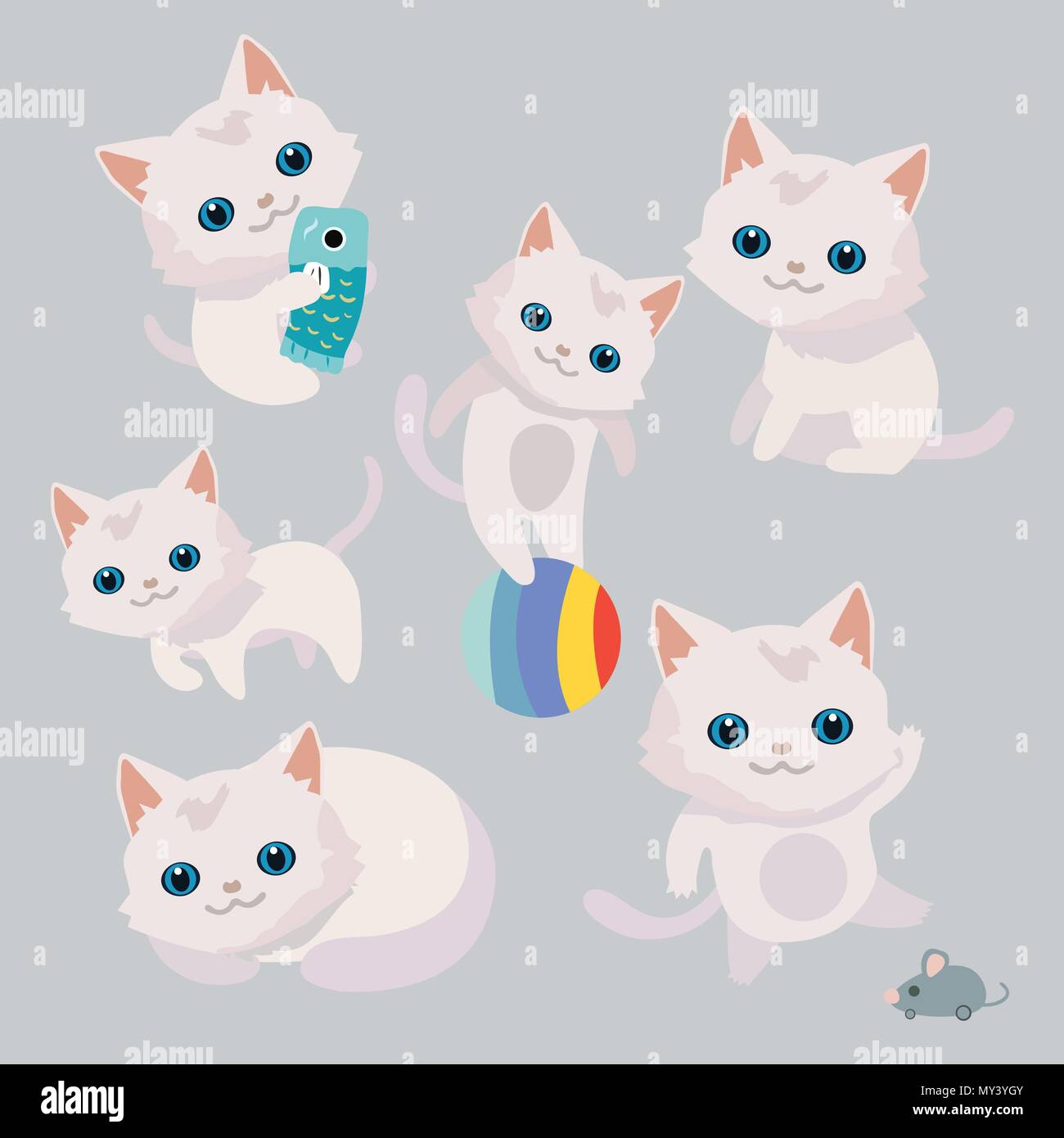 Set of cats in different positions Stock Vector Image & Art - Alamy