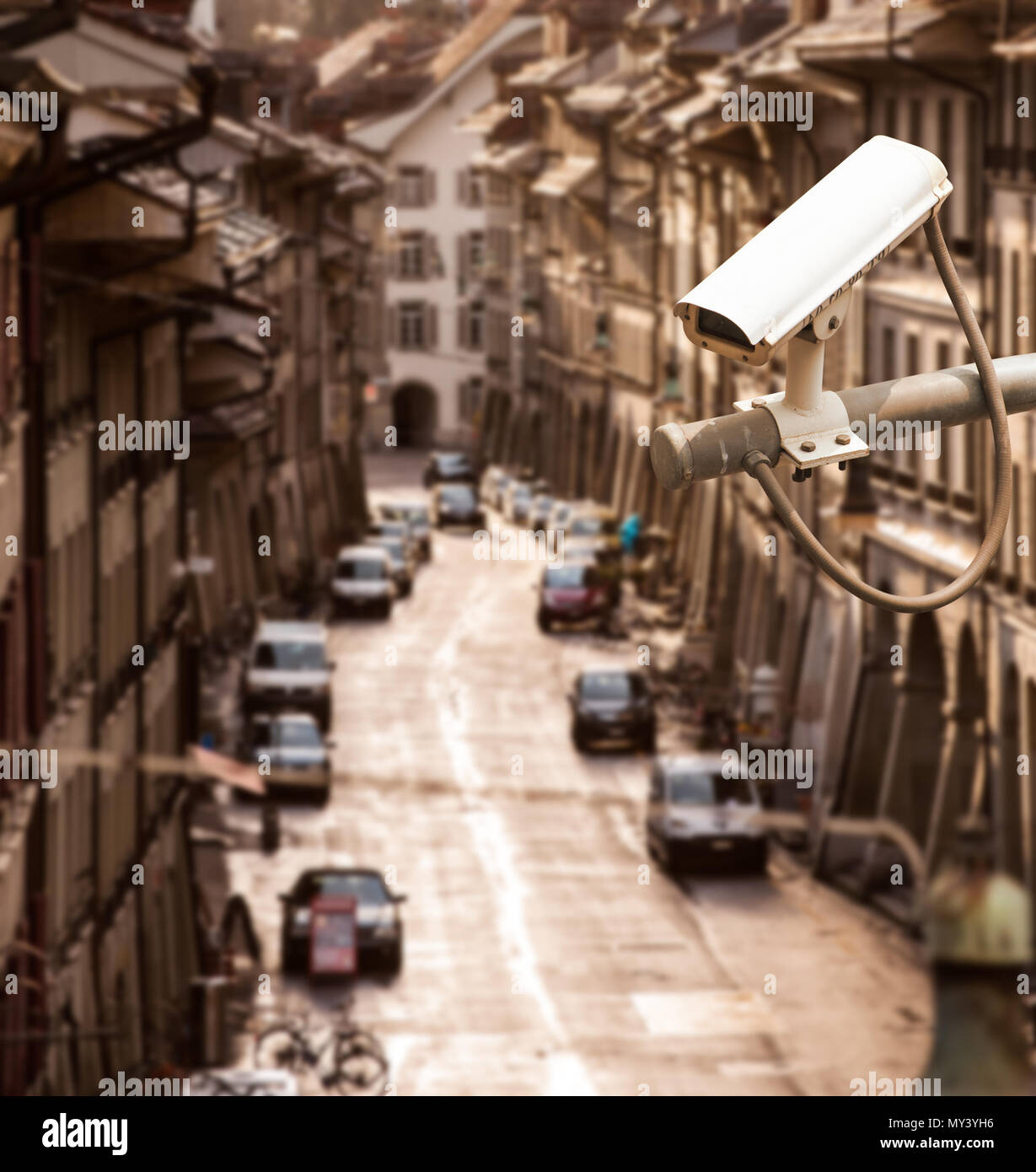 CCTV Camera or surveillance operating on street and building Stock ...