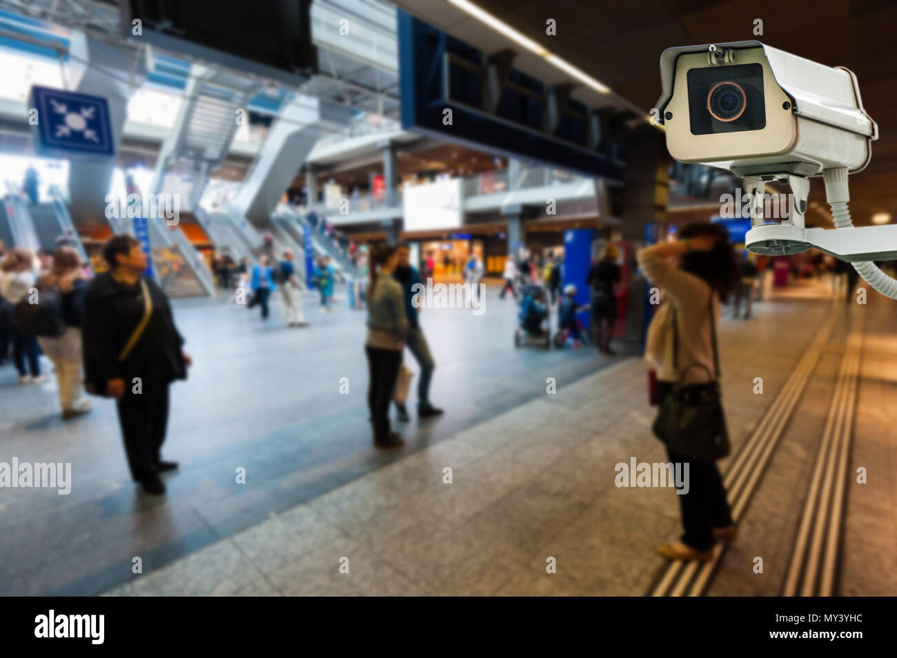 CCTV Camera or surveillance operating in building Stock Photo - Alamy