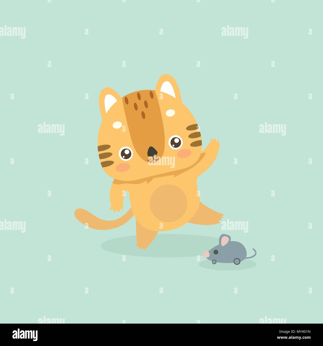 Cute cat sitting yellow Stock Vector Images - Alamy