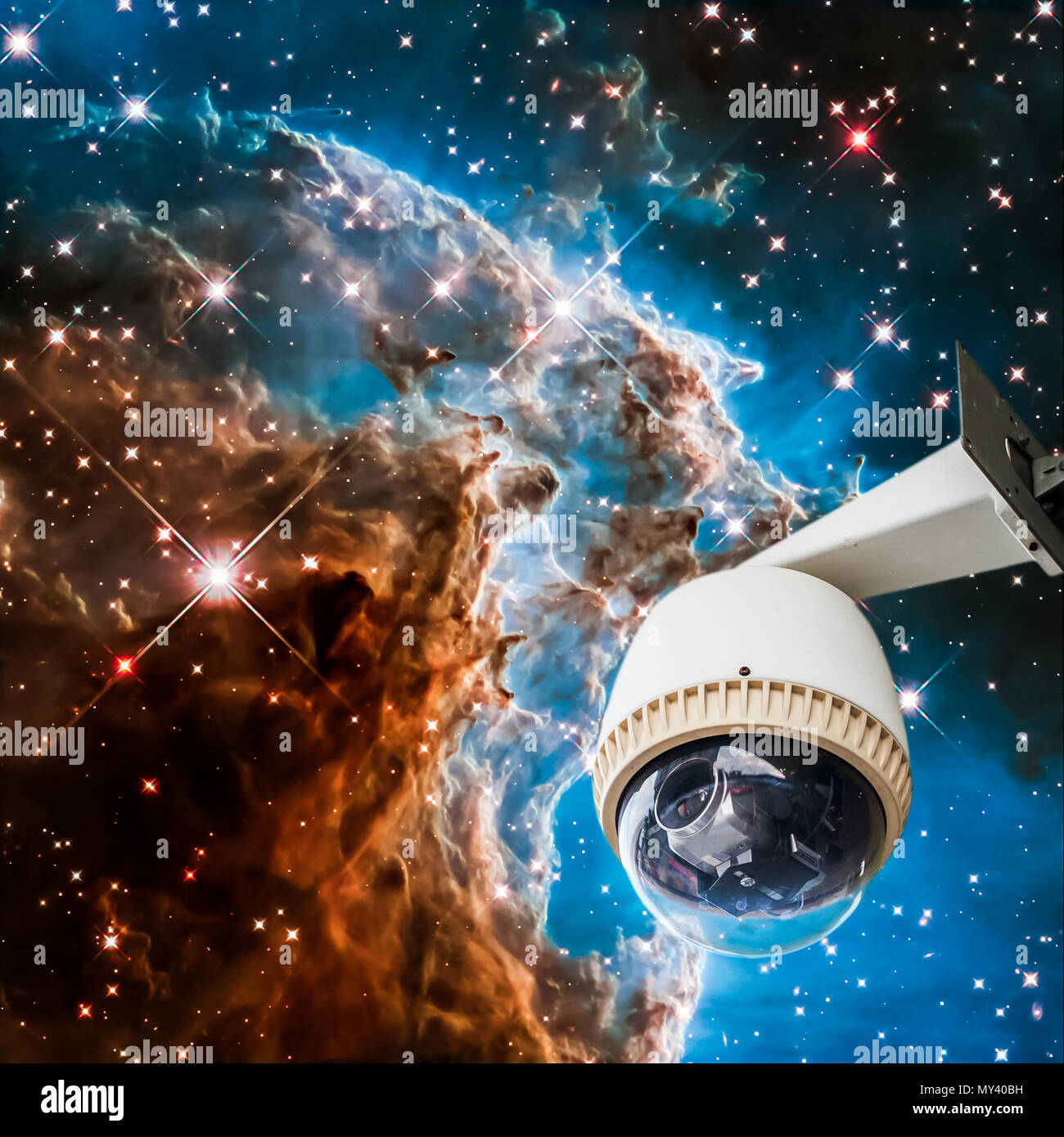 CCTV with star light background, image from Nasa.gov Stock Photo - Alamy