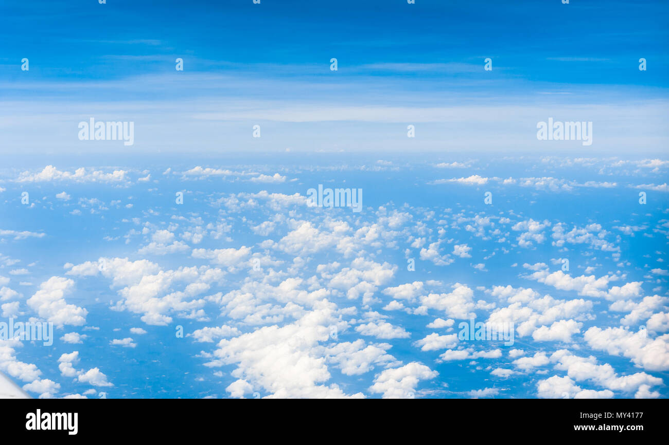 Blue sky with cloud bird eye view Stock Photo - Alamy