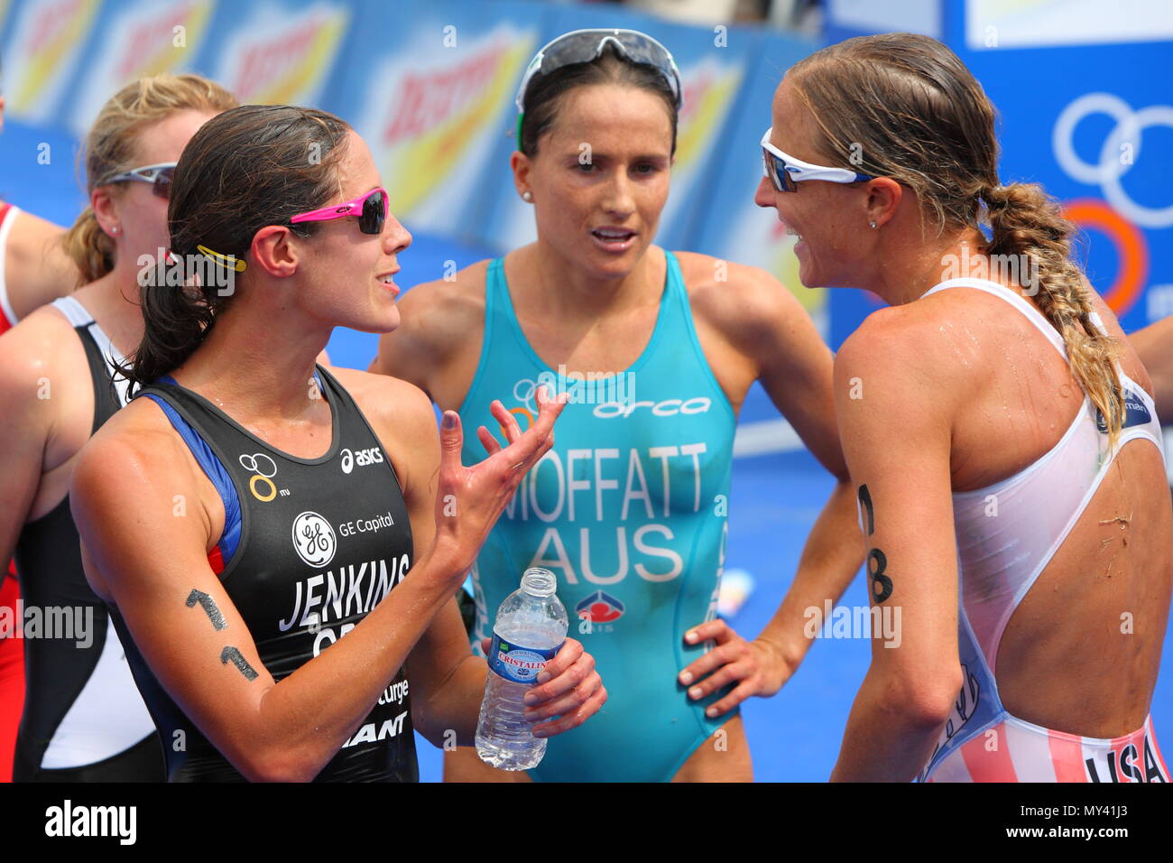 UK - Triathlon - Emma Moffatt AUS, Helen Jenkins GBR and Laura Bennett ...