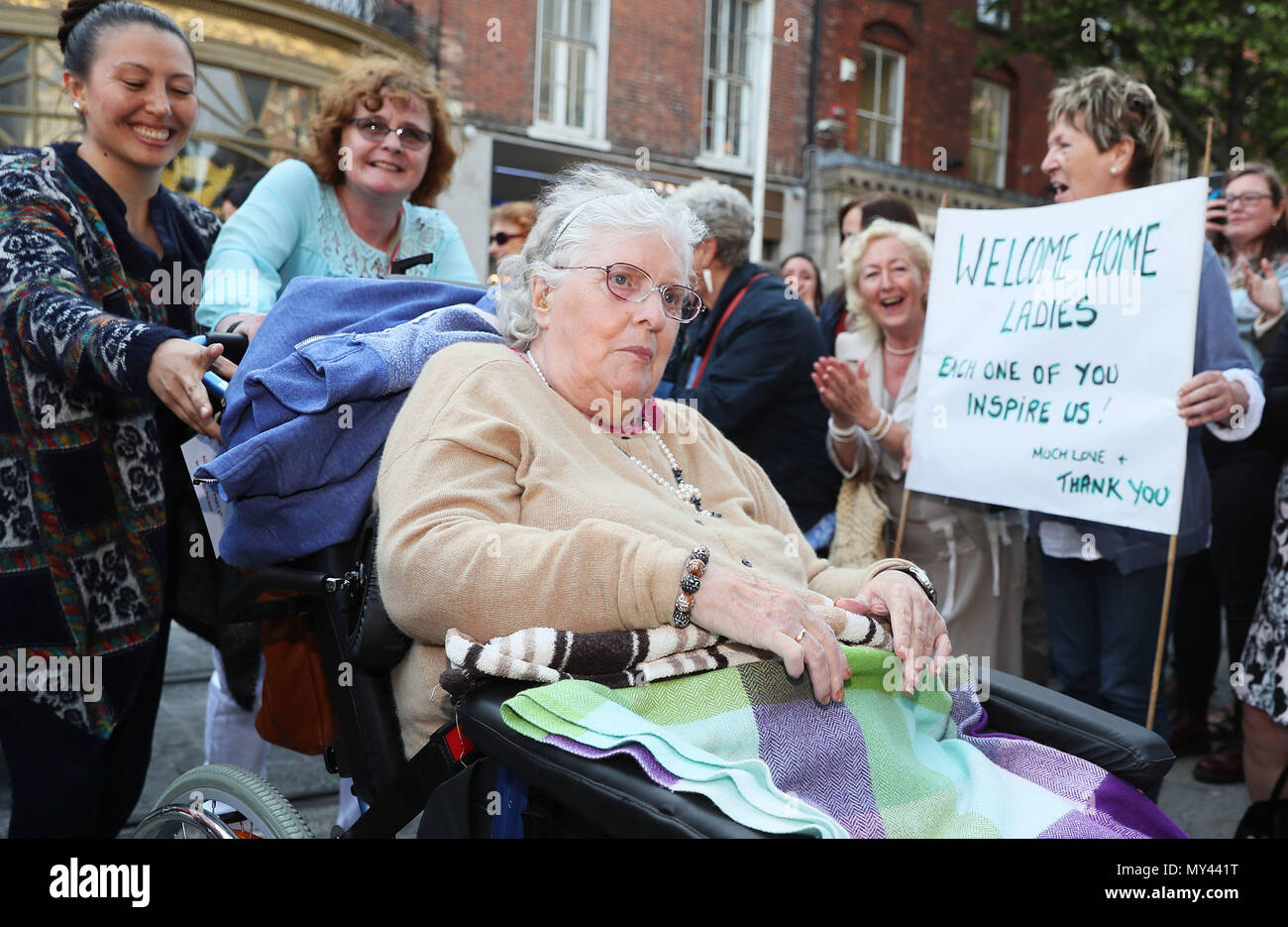 Survivor of the Magdalene laundries Mary Foley arrives at the Mansion ...