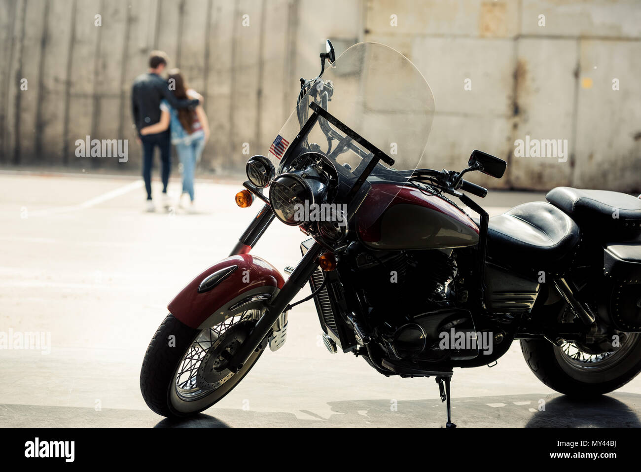 Man standing behind motorcycle hi-res stock photography and images - Alamy