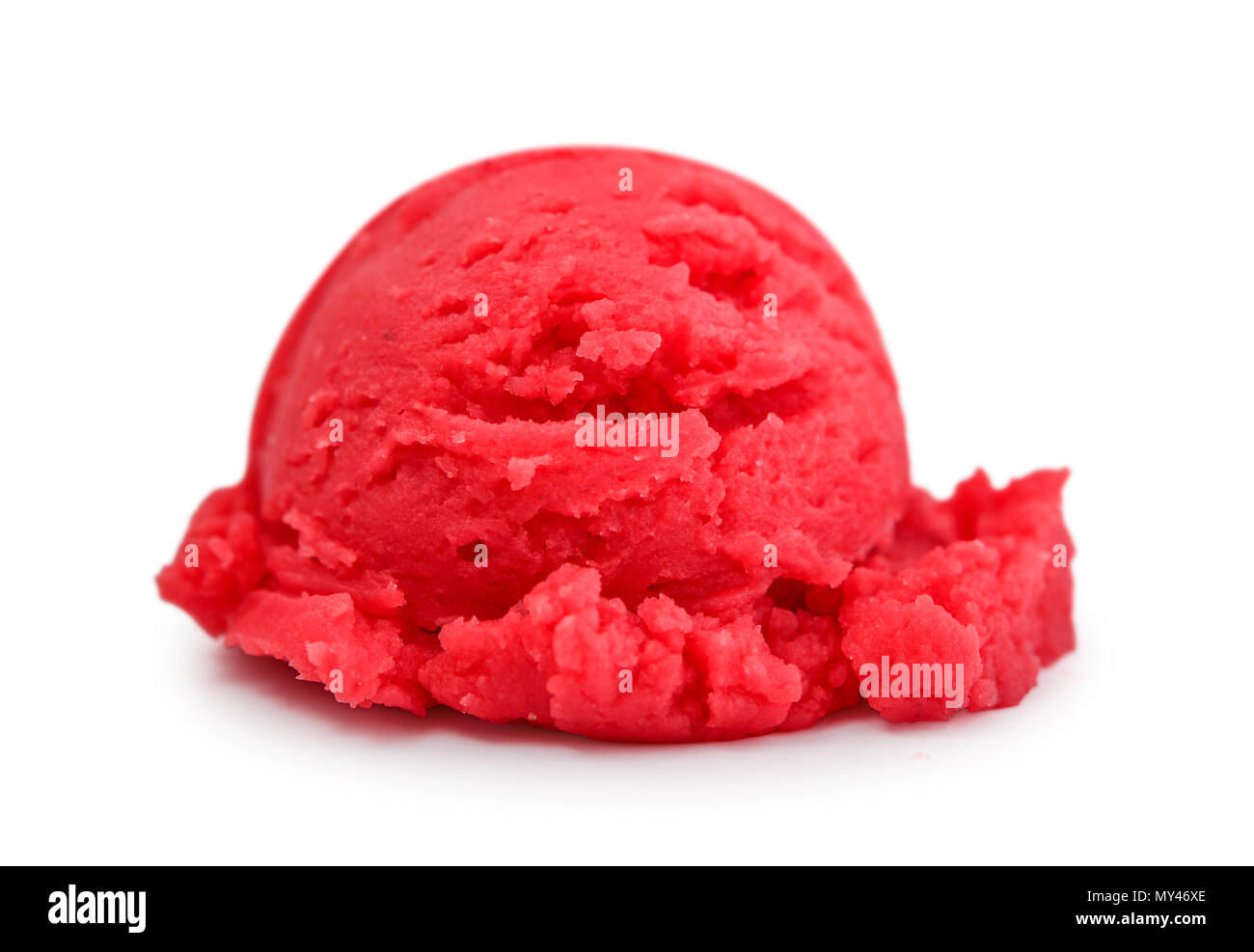 Scoop of red ice cream isolated on white background Stock Photo - Alamy