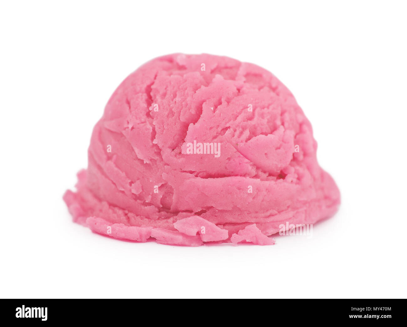 Scoop of pink ice cream isolated on white background Stock Photo - Alamy