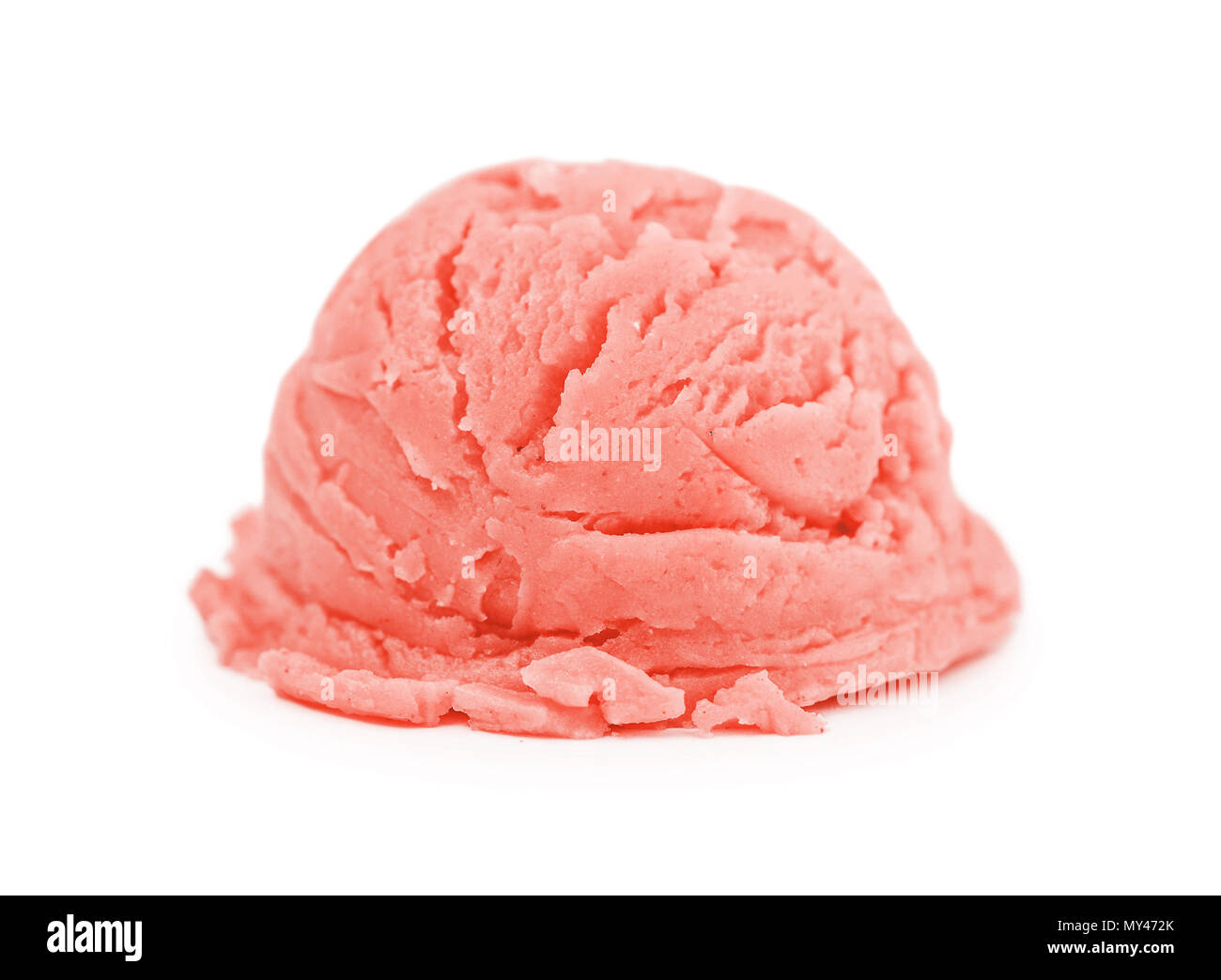 Scoop of red ice cream isolated on white background Stock Photo - Alamy