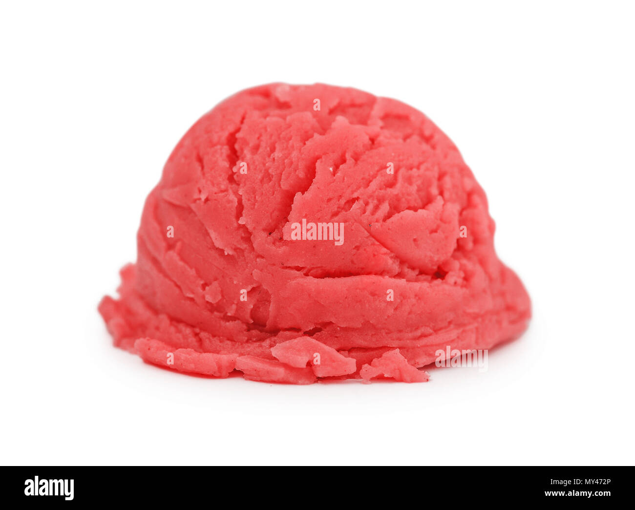 Scoop of red ice cream isolated on white background Stock Photo - Alamy