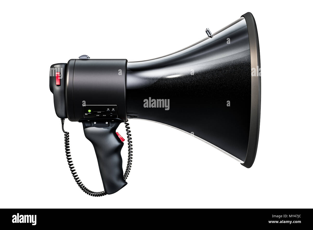 Black Megaphone, 3D rendering isolated on white background Stock Photo ...