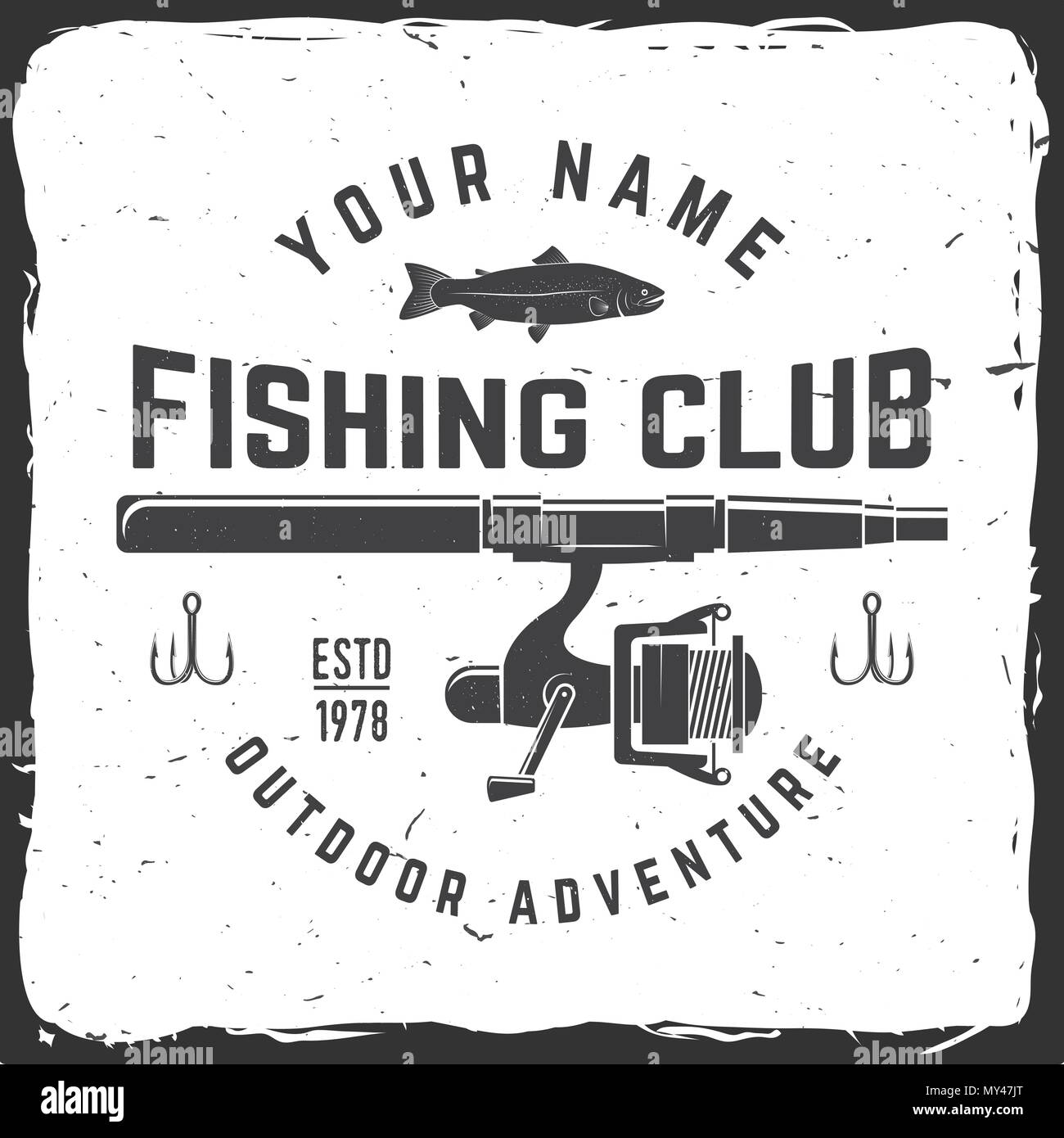 Fishing club. Vector illustration. Concept for shirt or logo, print ...