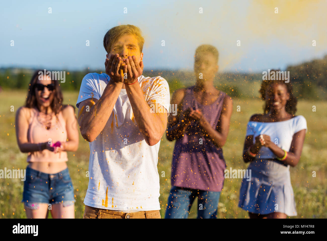 Blowing powder hi-res stock photography and images - Alamy