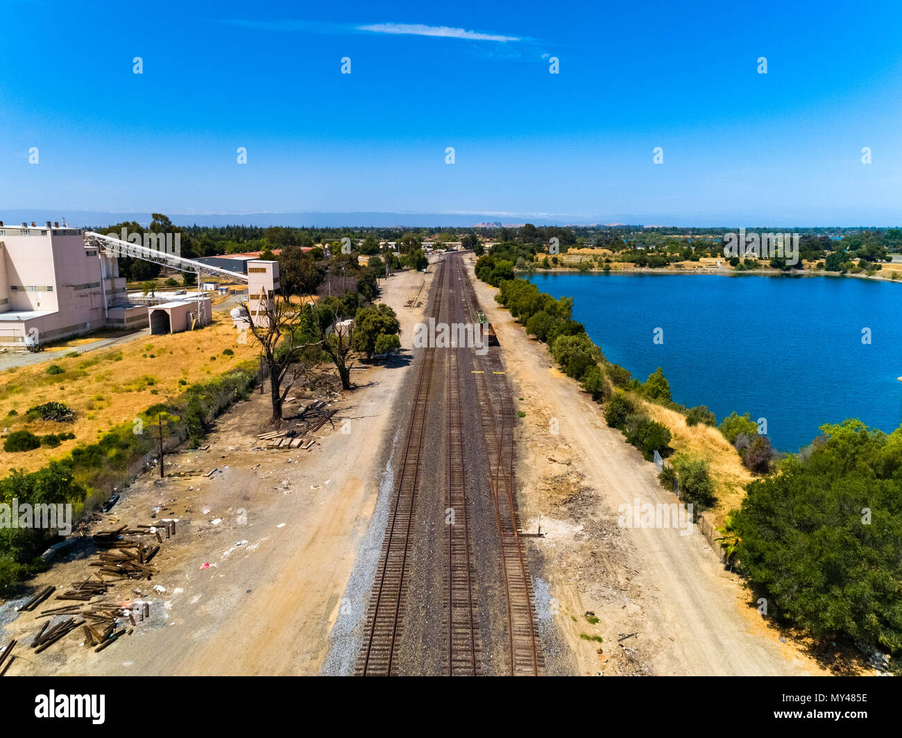 An abandoned rail yard, along with the surrounding lakes and rivers ...