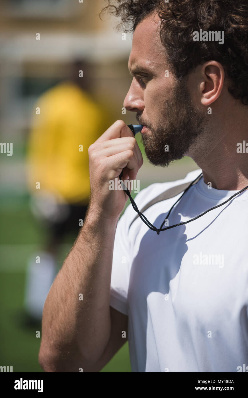 Side view man whistling in hi-res stock photography and images - Alamy