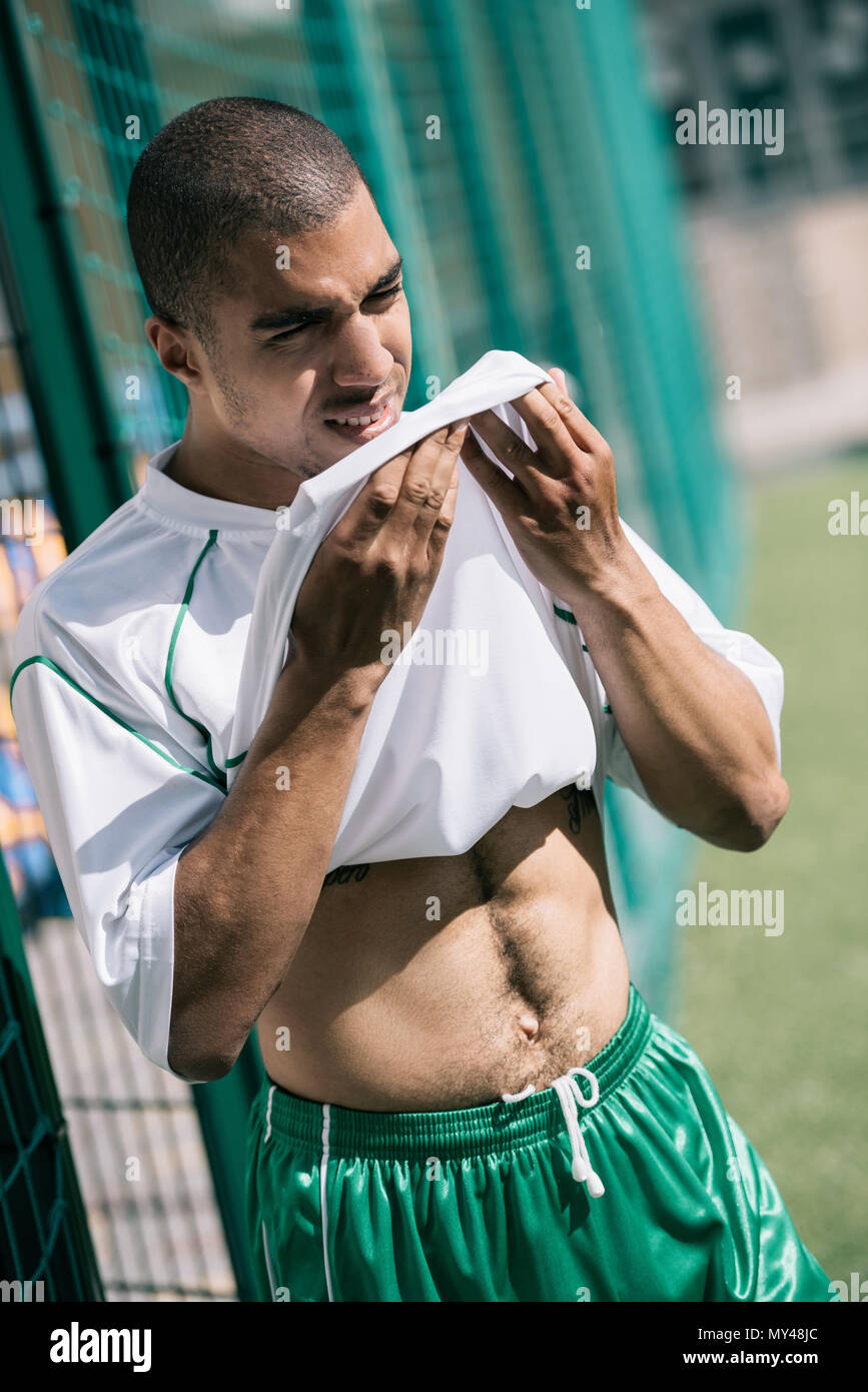 Sweaty football player hi-res stock photography and images - Alamy