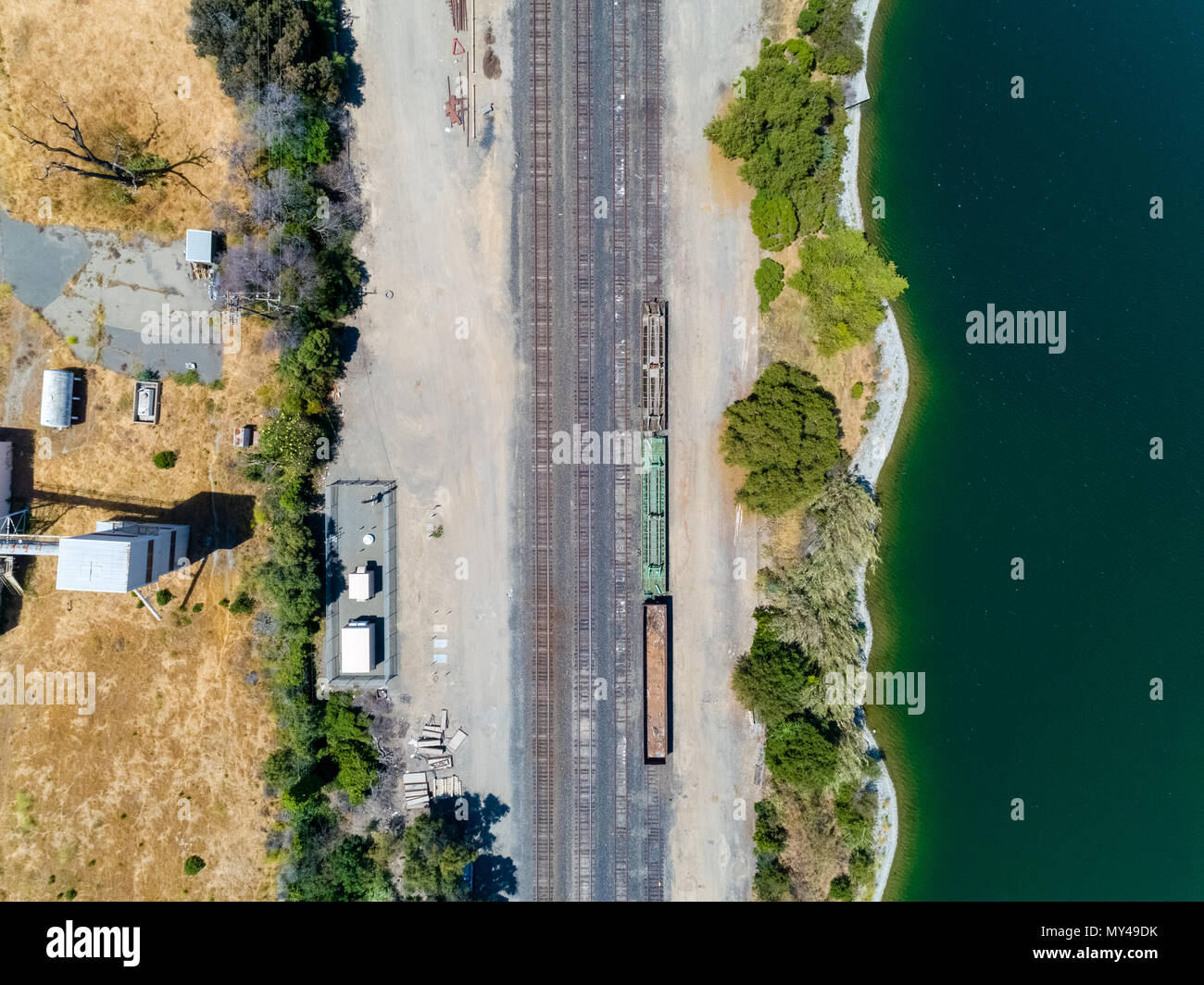An abandoned rail yard, along with the surrounding lakes and rivers ...