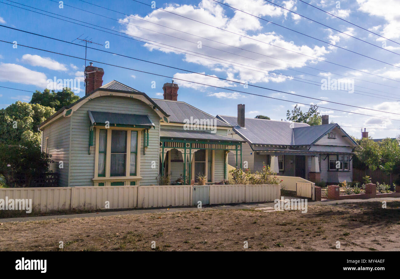 Typical colonial houses in the City of Ballarat, Victoria, Australia ...